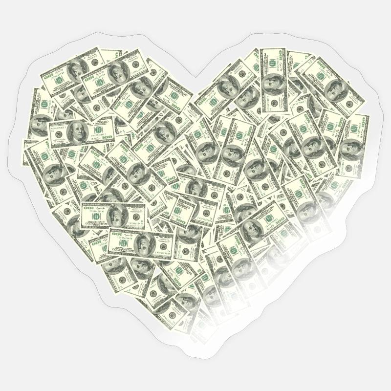 Love-money-love-heart-dollar Stickers | Unique Designs | Spreadshirt