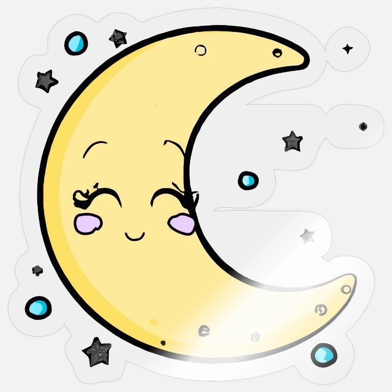 Moon-face Stickers | Unique Designs | Spreadshirt