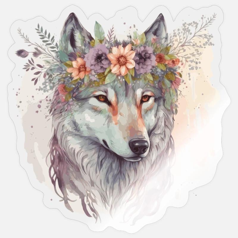 Wolf-crown Stickers | Unique Designs | Spreadshirt