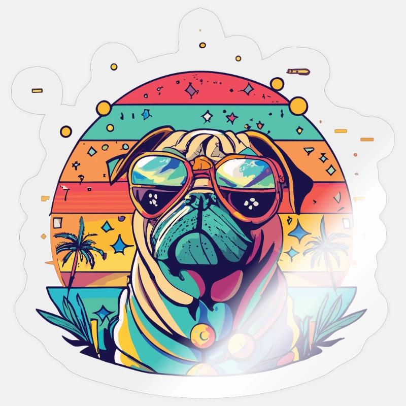 Pug-dog Stickers | Unique Designs | Spreadshirt