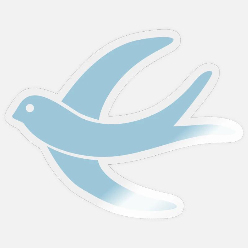 Blue-swallow-birds Stickers | Unique Designs | Spreadshirt