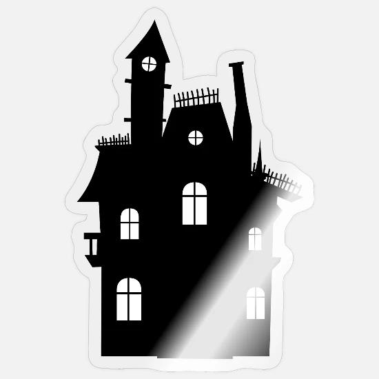 Stickers Haunted Castle Black Haunted House Cats Sticker Sheet