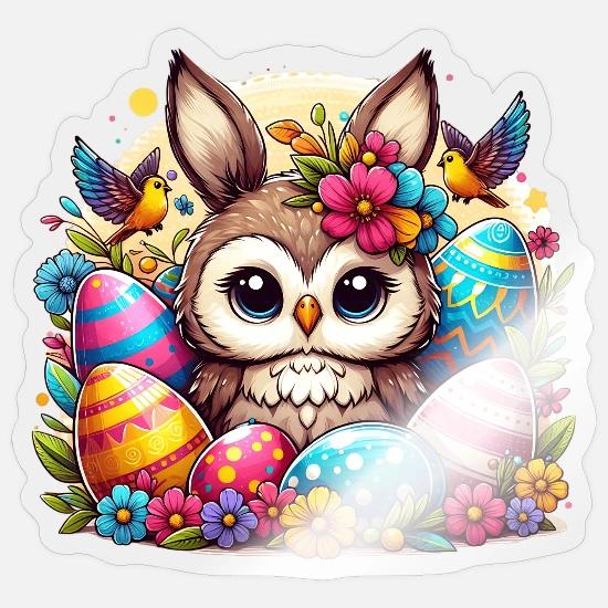 Easter Owl Clipart Vector Easter Chick Icon For Kids. Cute Kawaii