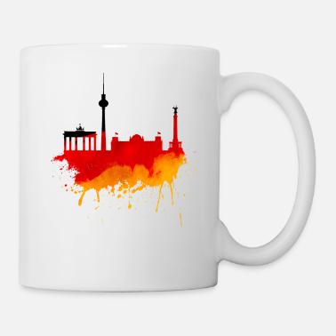 Berlin Skyline Flag Painted