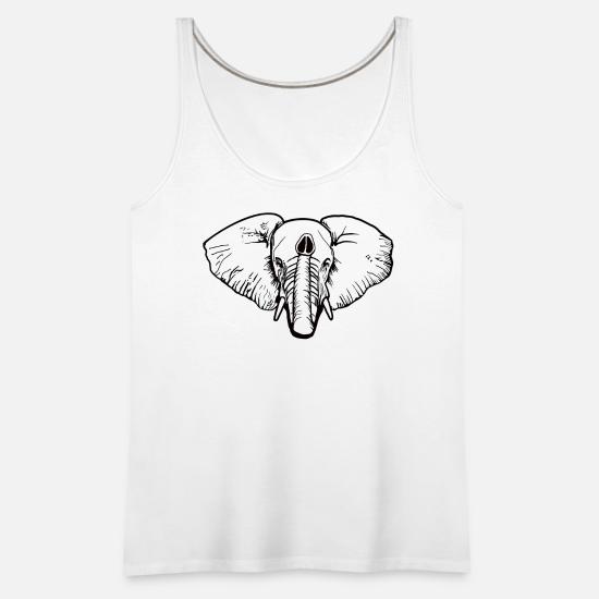 Elephant Front View With Trunk Up